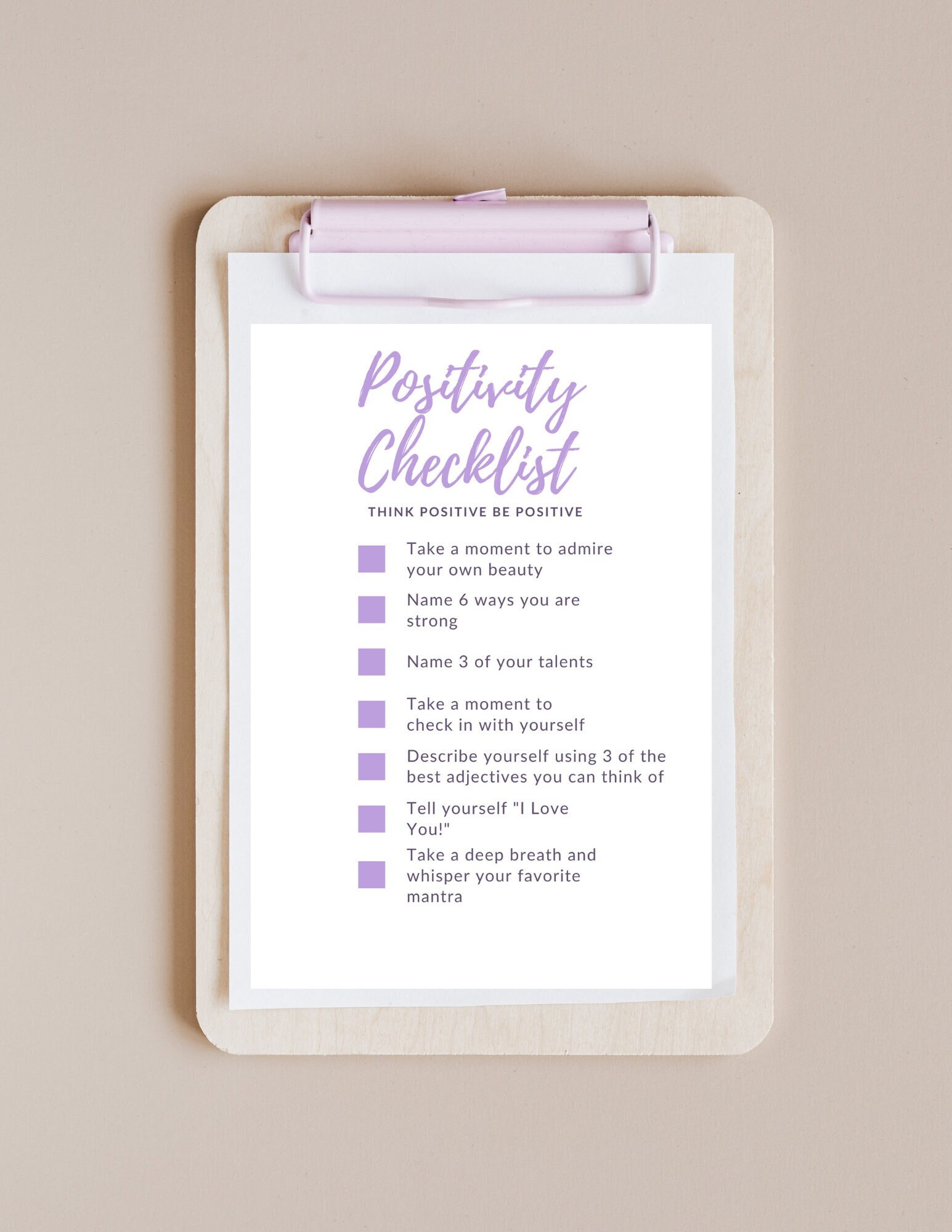 Positivity Checklist Printable Worksheet Mental Health - Etsy Hong Kong
