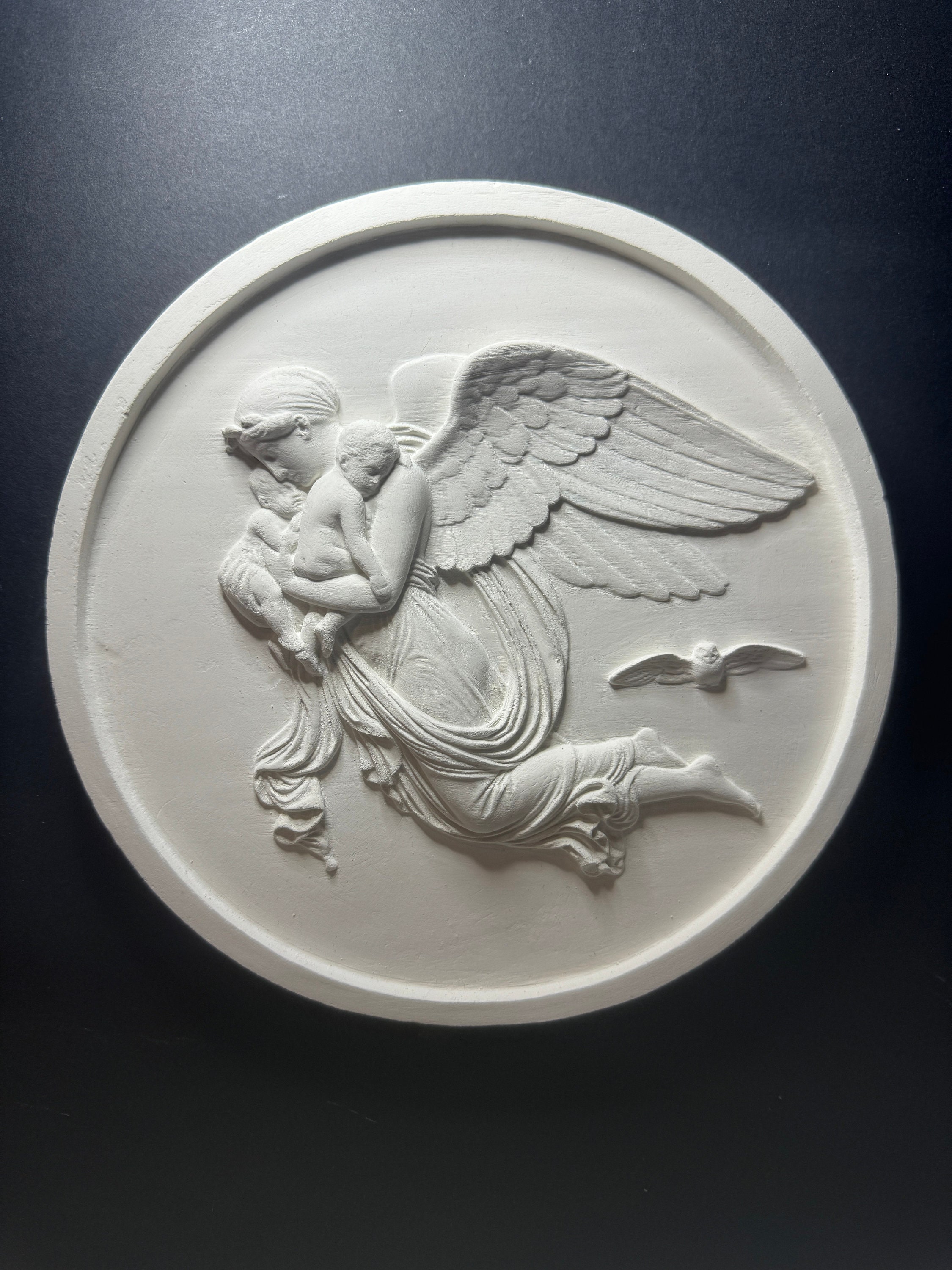 Night Bas-relief Plaster Cast Art Reference, Handmade Sculpture for ...