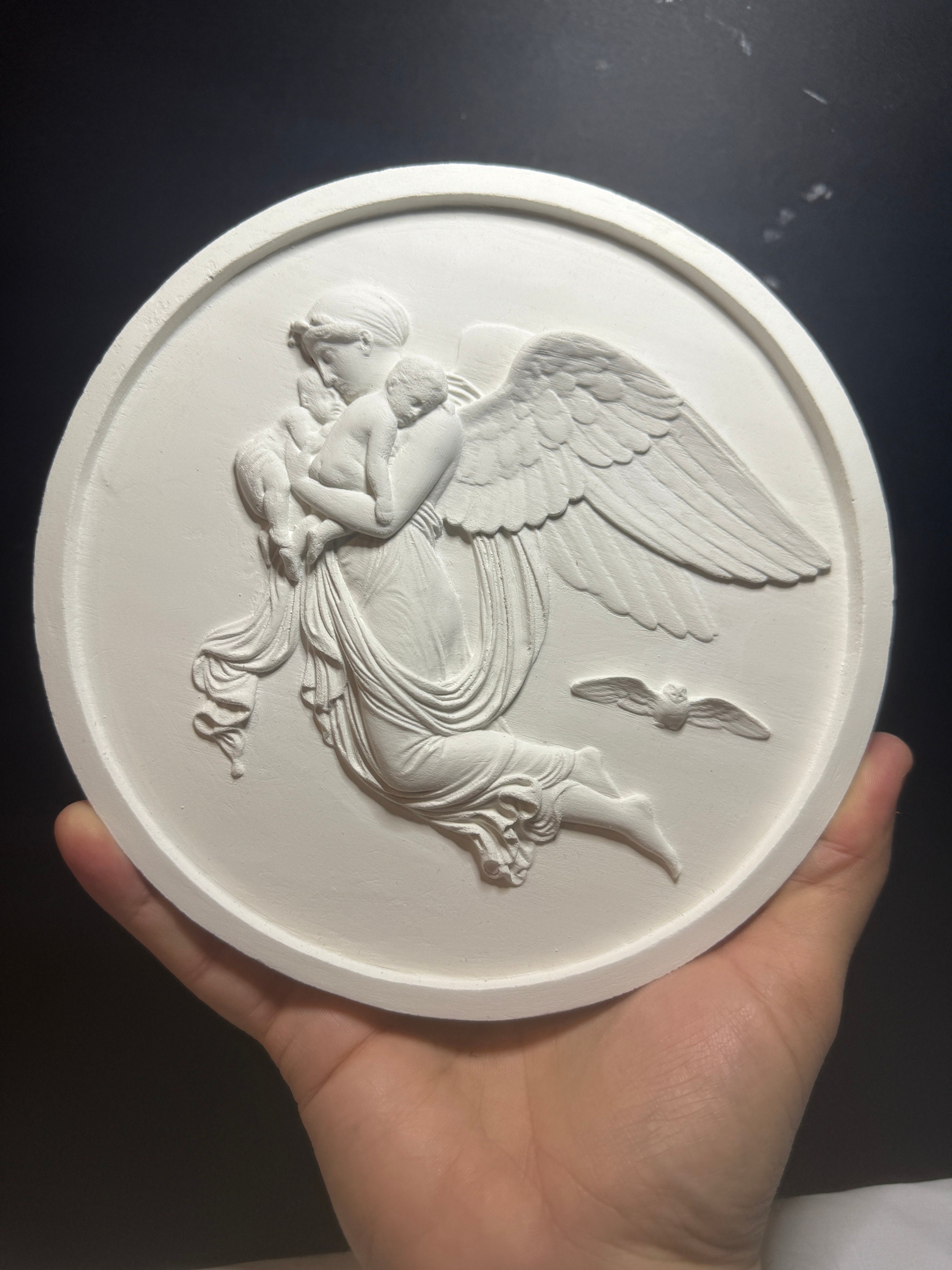 Night Bas-relief Plaster Cast Art Reference, Handmade Sculpture for ...