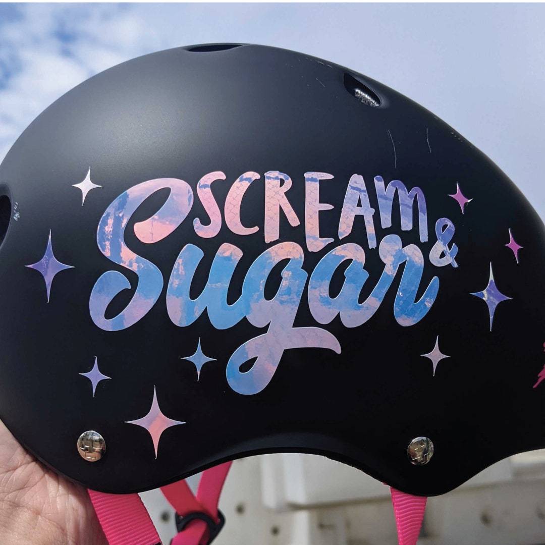 Opal Holographic Custom Vinyl Helmet Decal | Name & Number L Roller ...