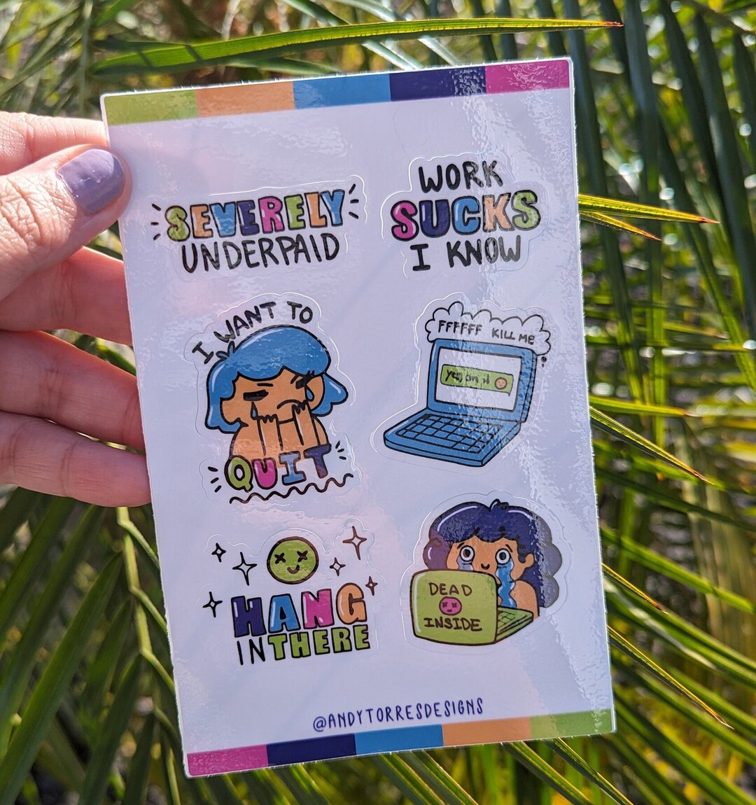 Burnout Sticker Sheet • Work Sucks Stickers - Etsy