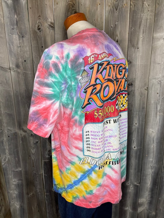 VINTAGE 1990s King’s Royal Eldora Speedway Tie Dye T-… - Gem