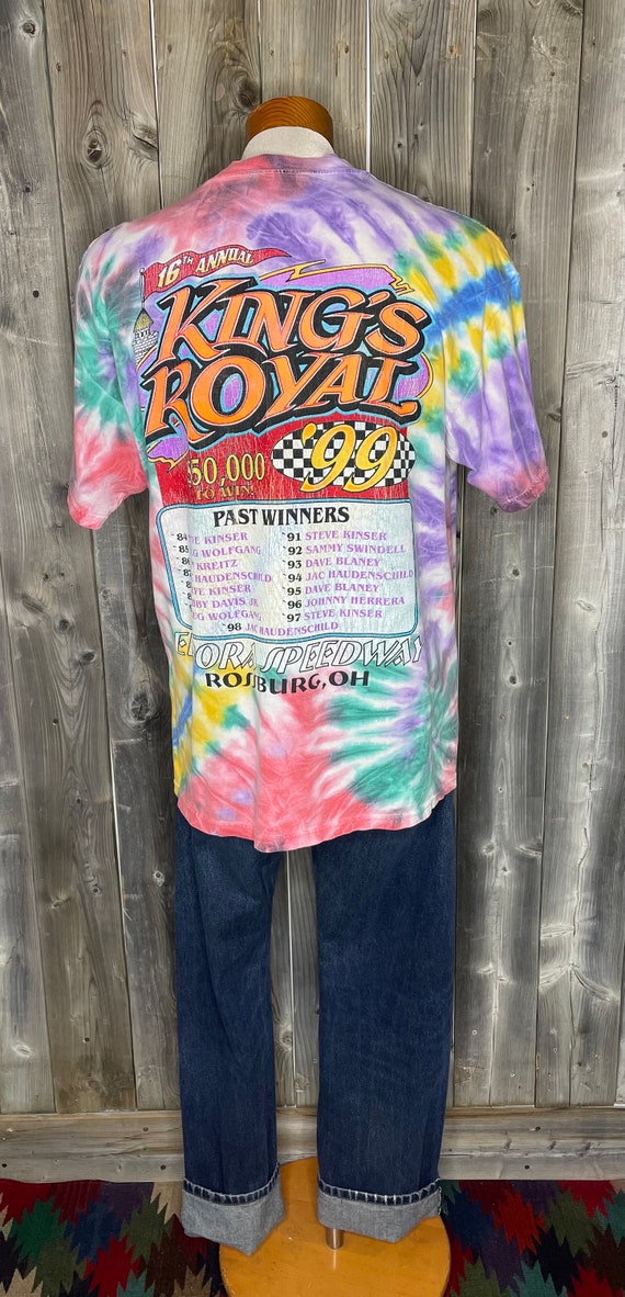 VINTAGE 1990s King’s Royal Eldora Speedway Tie Dye T-… - Gem
