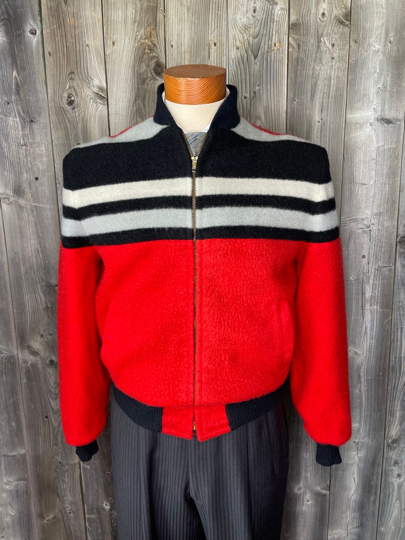 VINTAGE 1950s Ricky Jacket Reversible / Waist Band / Bomber Jacket ...