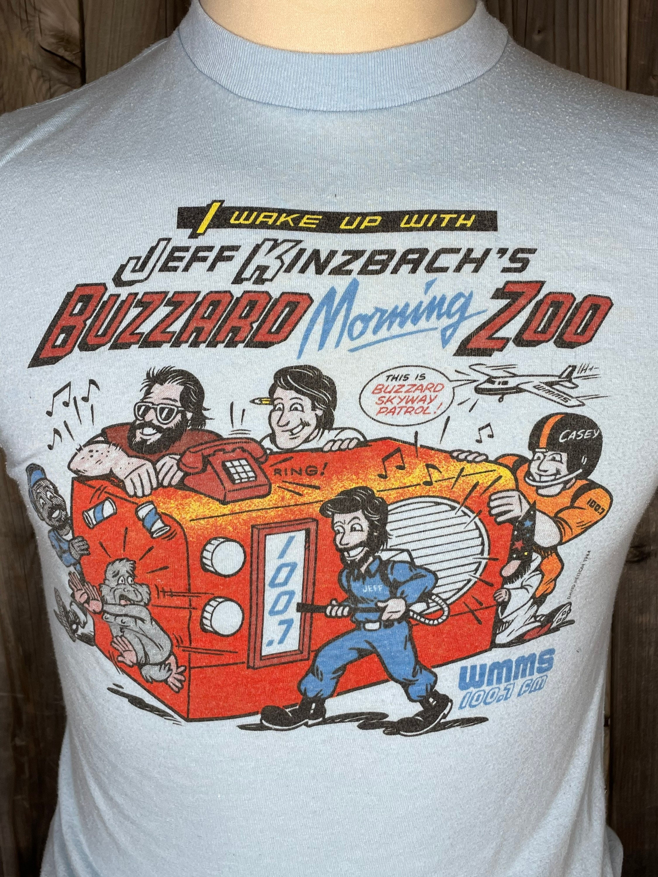 VINTAGE 1980s Jeff Kinzbachs Buzzard Morning Zoo T-shirt 1984 / Made in ...