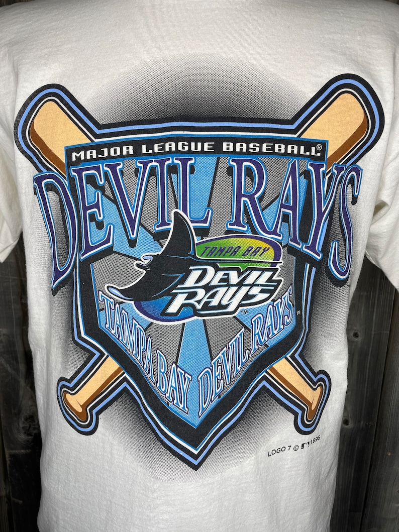 VINTAGE 1990s Devil Rays Tampa Bay T-shirt 1995 / Logo 7 / Baseball ...