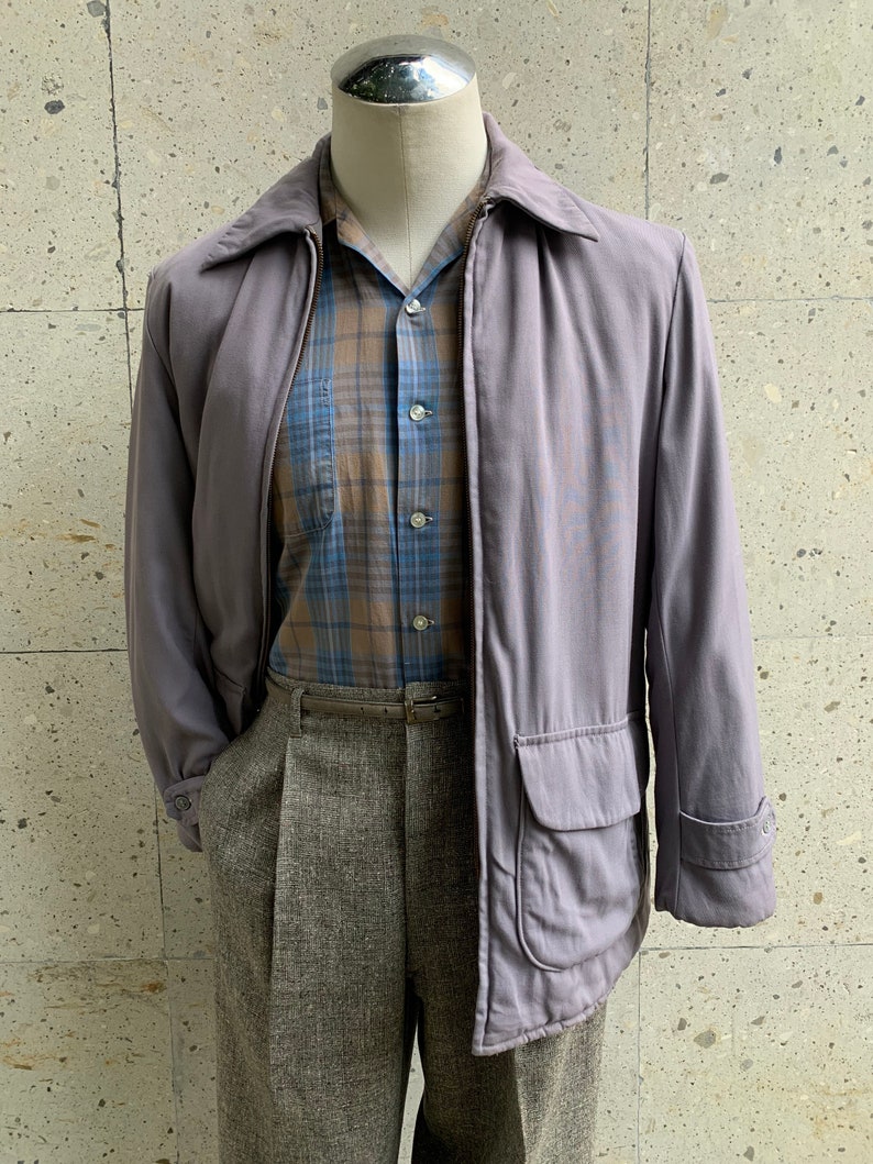 VINTAGE 1950s Hercules Gabardine Jacket / Lined Quilted / Rockabilly ...