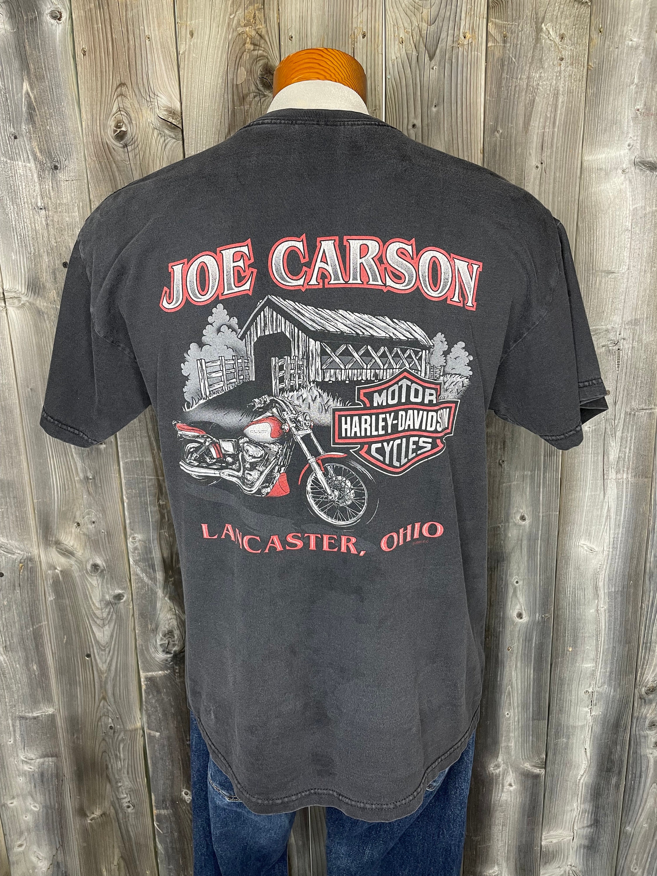 VINTAGE 2000s Harley Davidson Joe Carson T-shirt / Lancaster, Ohio / Made in U.S.A. / Y2K ...