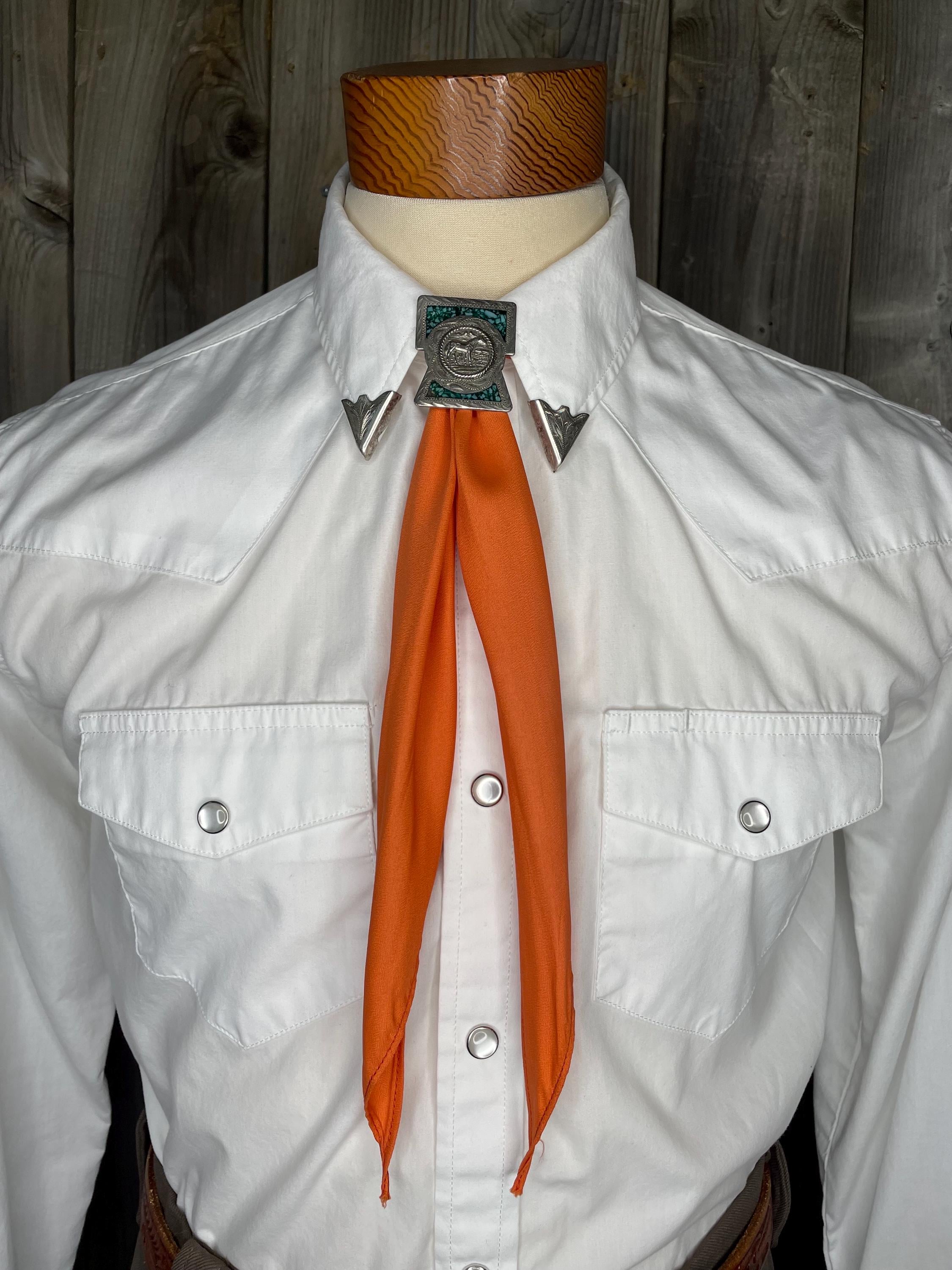 VINTAGE 1970s Western Scarf Necktie / Cowboy Tie / Rodeo / Montana ...
