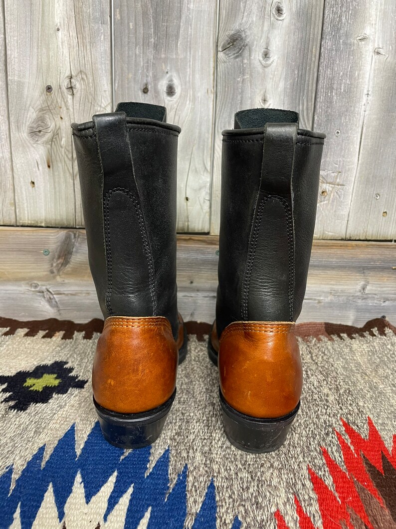 VINTAGE 1990s Packer Lace up Cowboy Boots / Western Boots / Rodeo ...