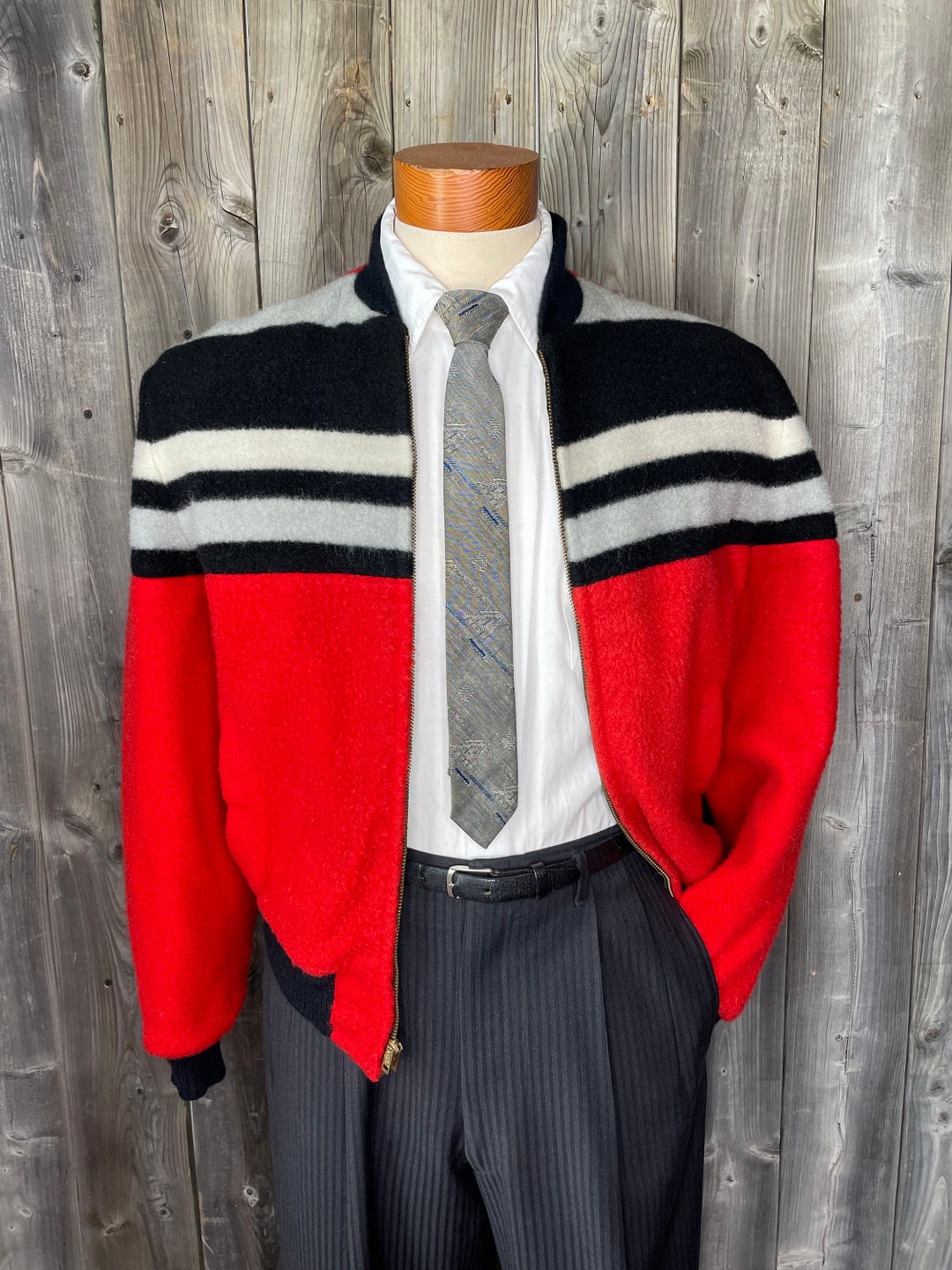 VINTAGE 1950s Ricky Jacket Reversible / Waist Band / Bomber Jacket ...