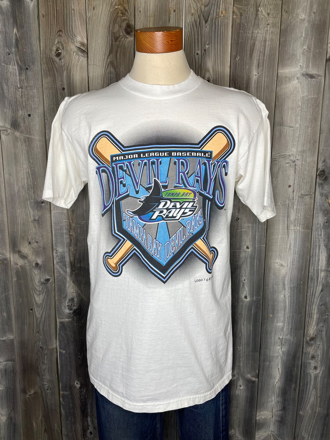 VINTAGE 1990s Devil Rays Tampa Bay T-shirt 1995 / Logo 7 / Baseball ...