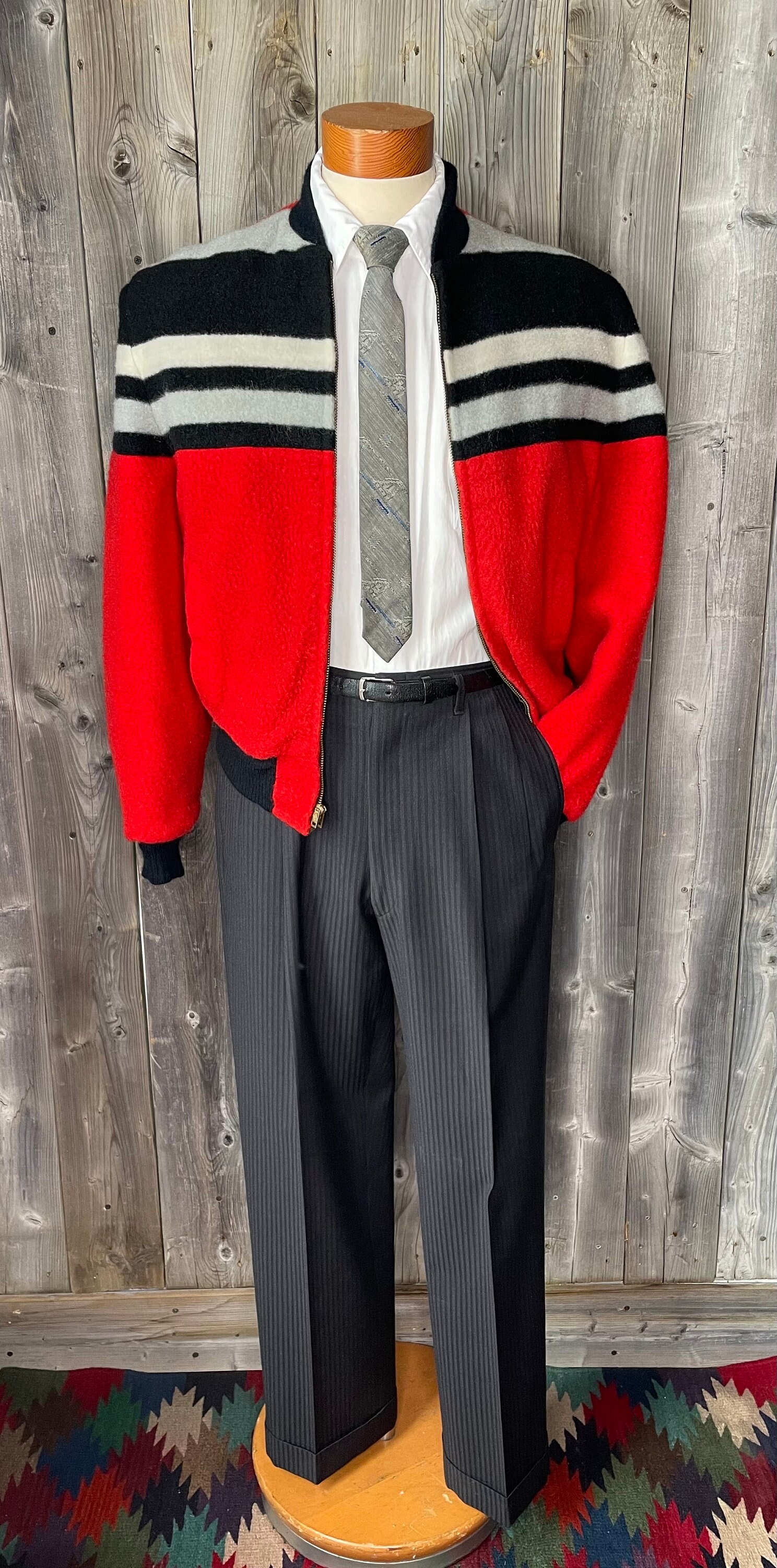 VINTAGE 1950s Ricky Jacket Reversible / Waist Band / Bomber Jacket ...