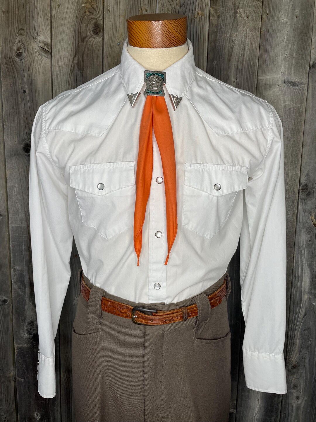 VINTAGE 1970s Western Scarf Necktie / Cowboy Tie / Rodeo / Montana ...
