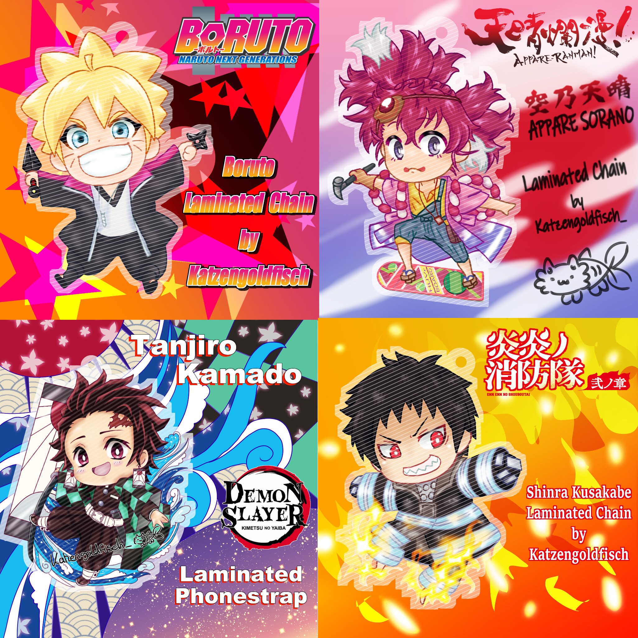 Laminated Phone Strap Anime Chibi | Etsy