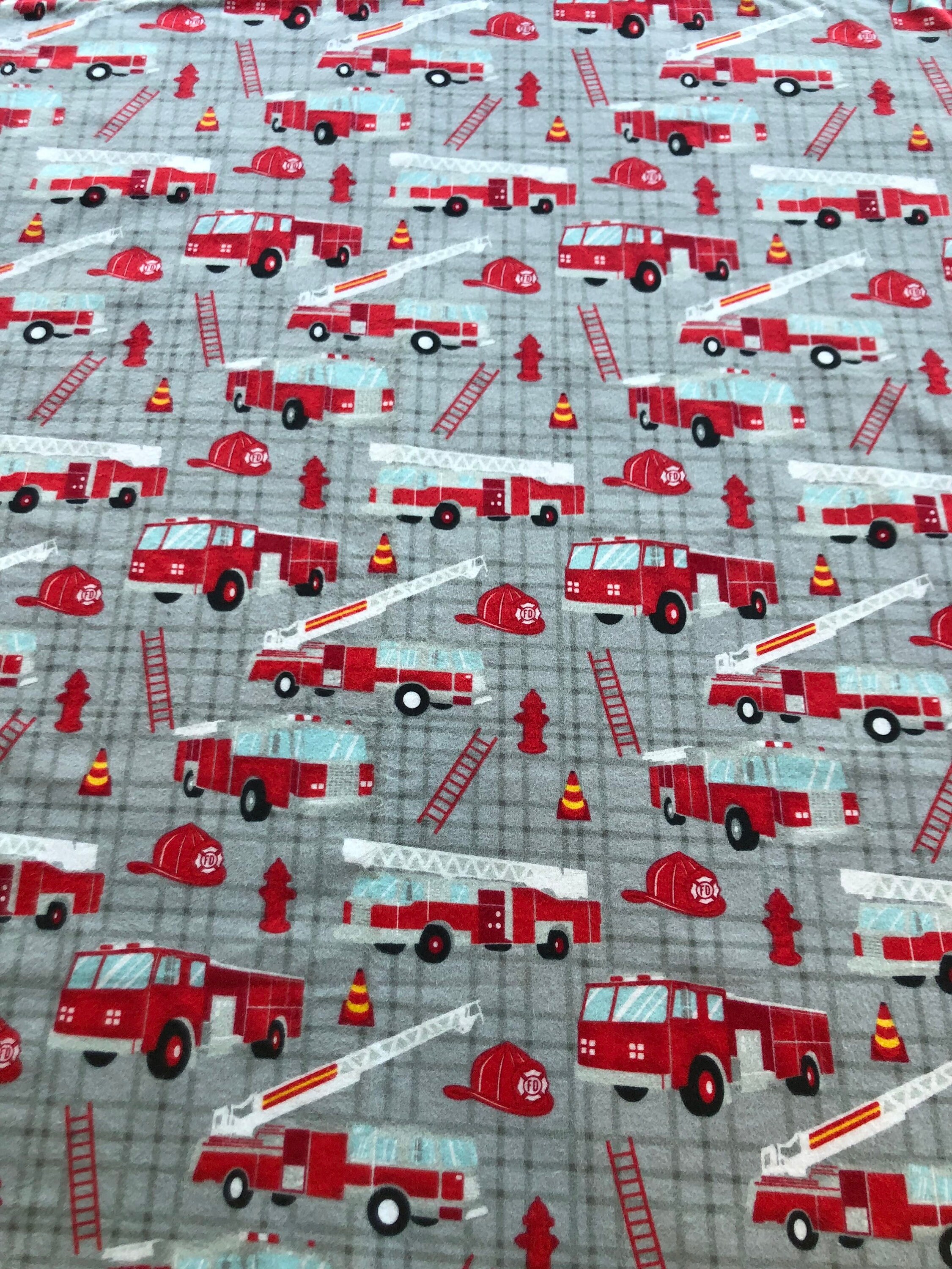 Fire Truck Baby Blanket, Fire Engine Blanket, Flannel Receiving Blanket ...