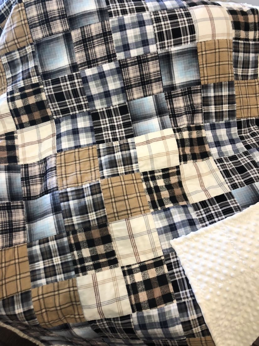 Patchwork Flannel Quilt, Plaid Quilt, Man Cave Quilt, Cabin Quilt ...