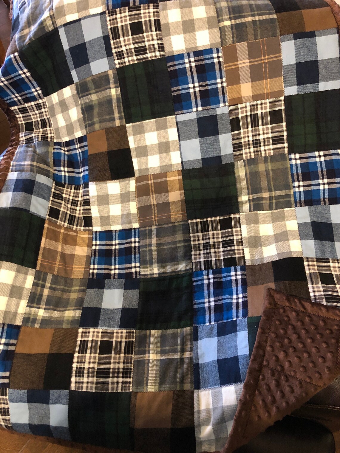 Patchwork Flannel Quilt, Cabin Quilt, Flannel Plaid Quilt, Plaid Throw ...