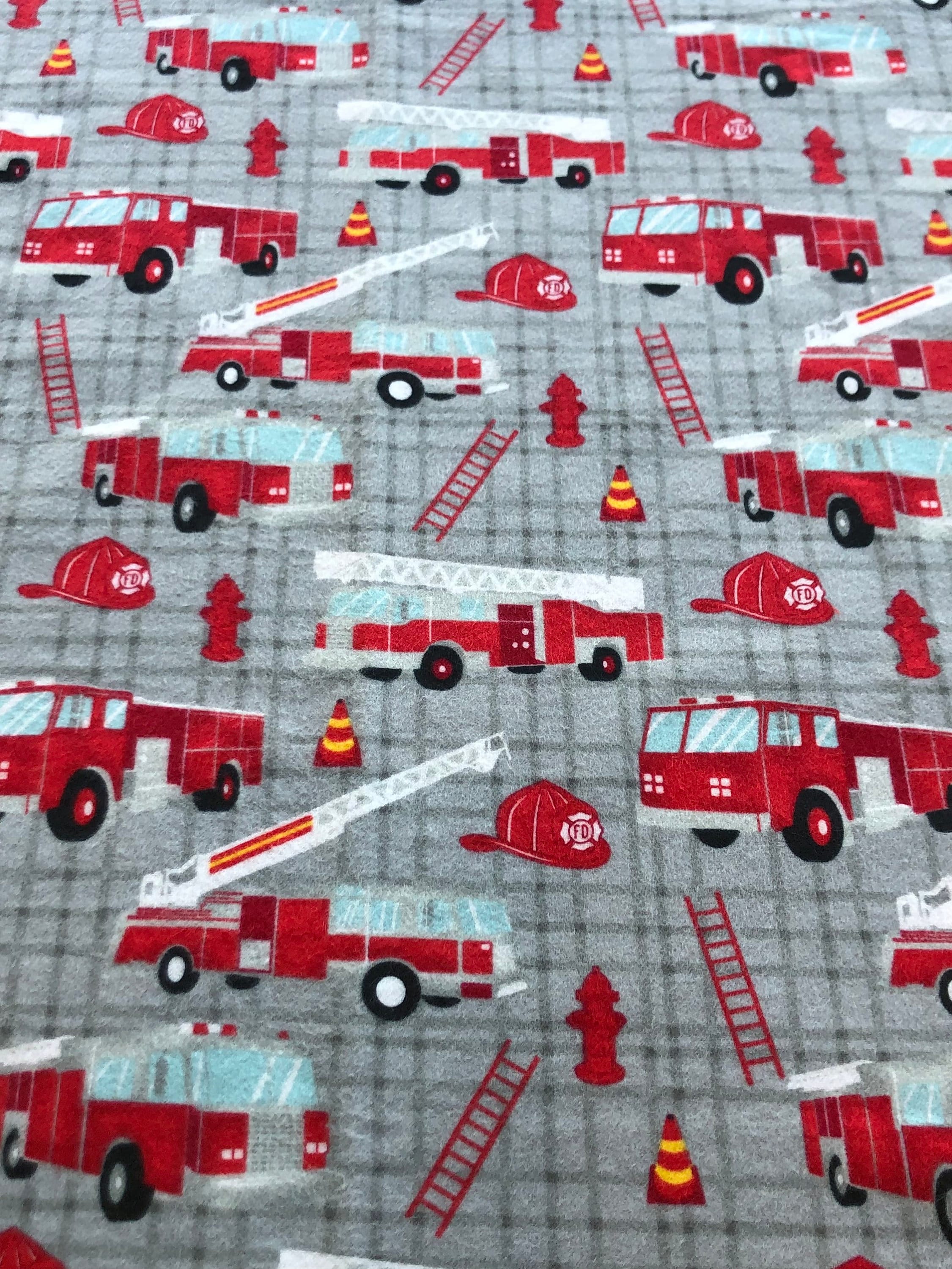 Fire Truck Baby Blanket, Fire Engine Blanket, Flannel Receiving Blanket ...