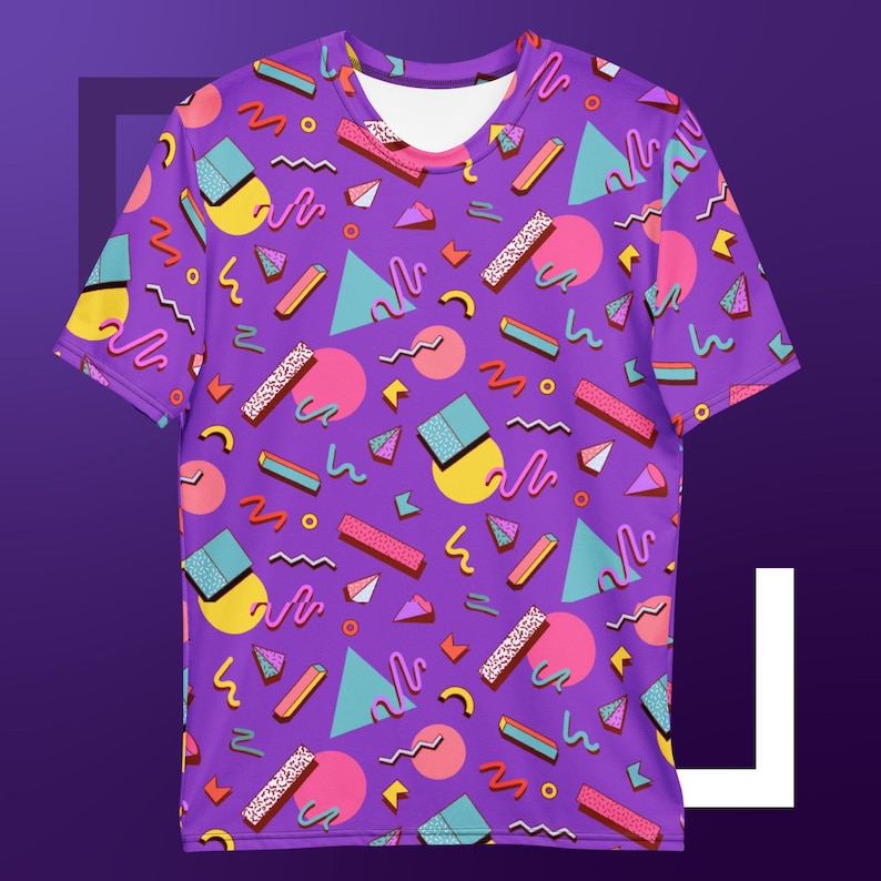 Purple 80s Memphis Retrowave Aesthetic Graphic Shirt - Etsy