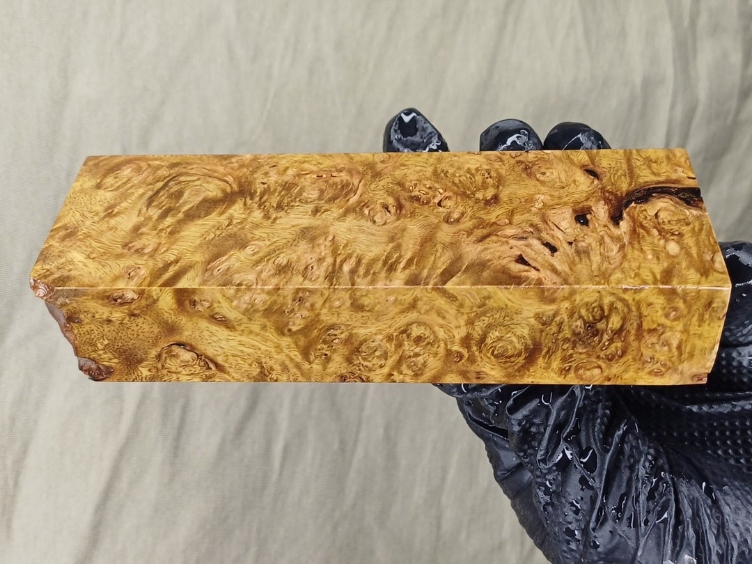 Stabilized Amboyna Burl Wood Block — Perfect for Knife Handles, Luxury Pen Turning & Unique ...