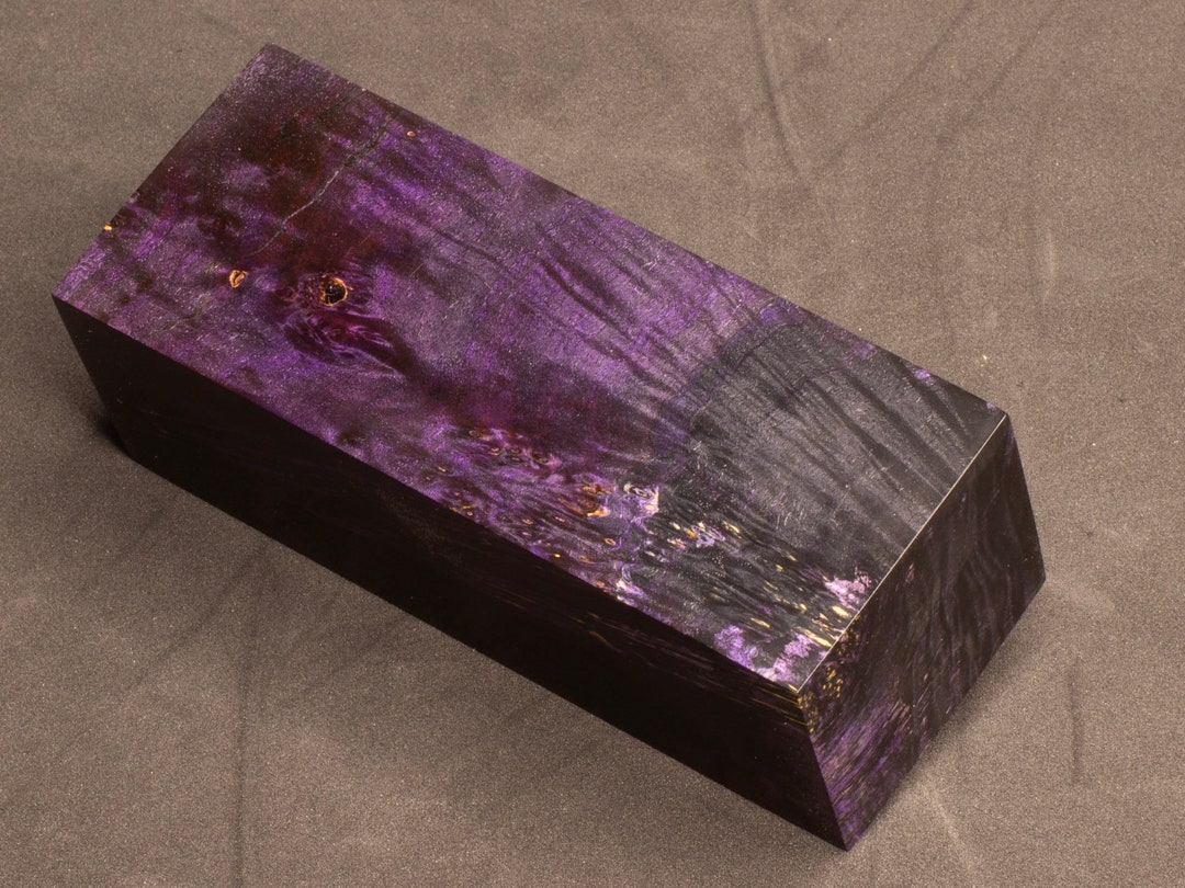Stabilized Dye Maple Burl Wood Block—perfect for Knife Handles, Luxury Pen Turning & Unique ...