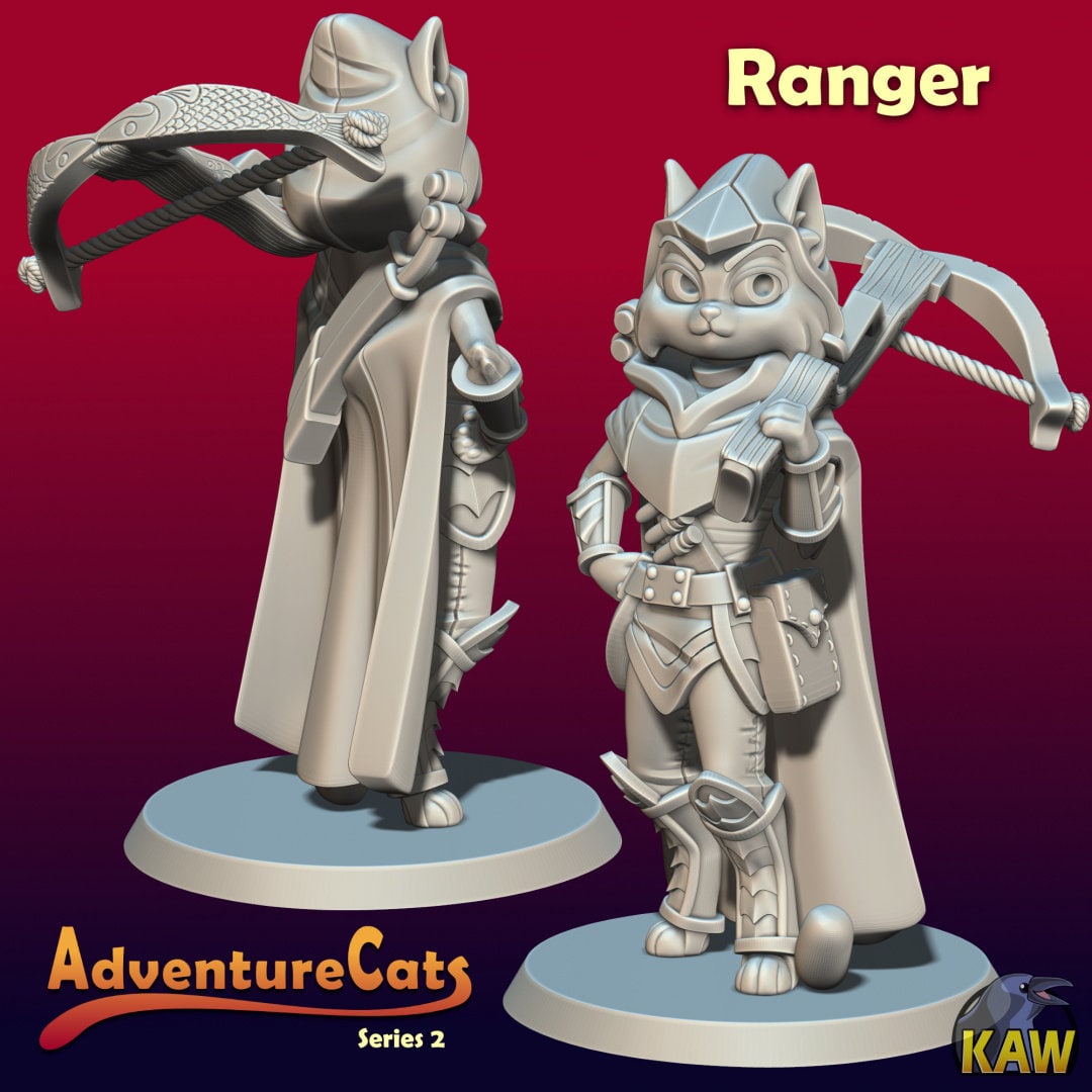 Role Playing Miniatures DnD Fantasy Ranger / 3D Miniature for Wargaming ...