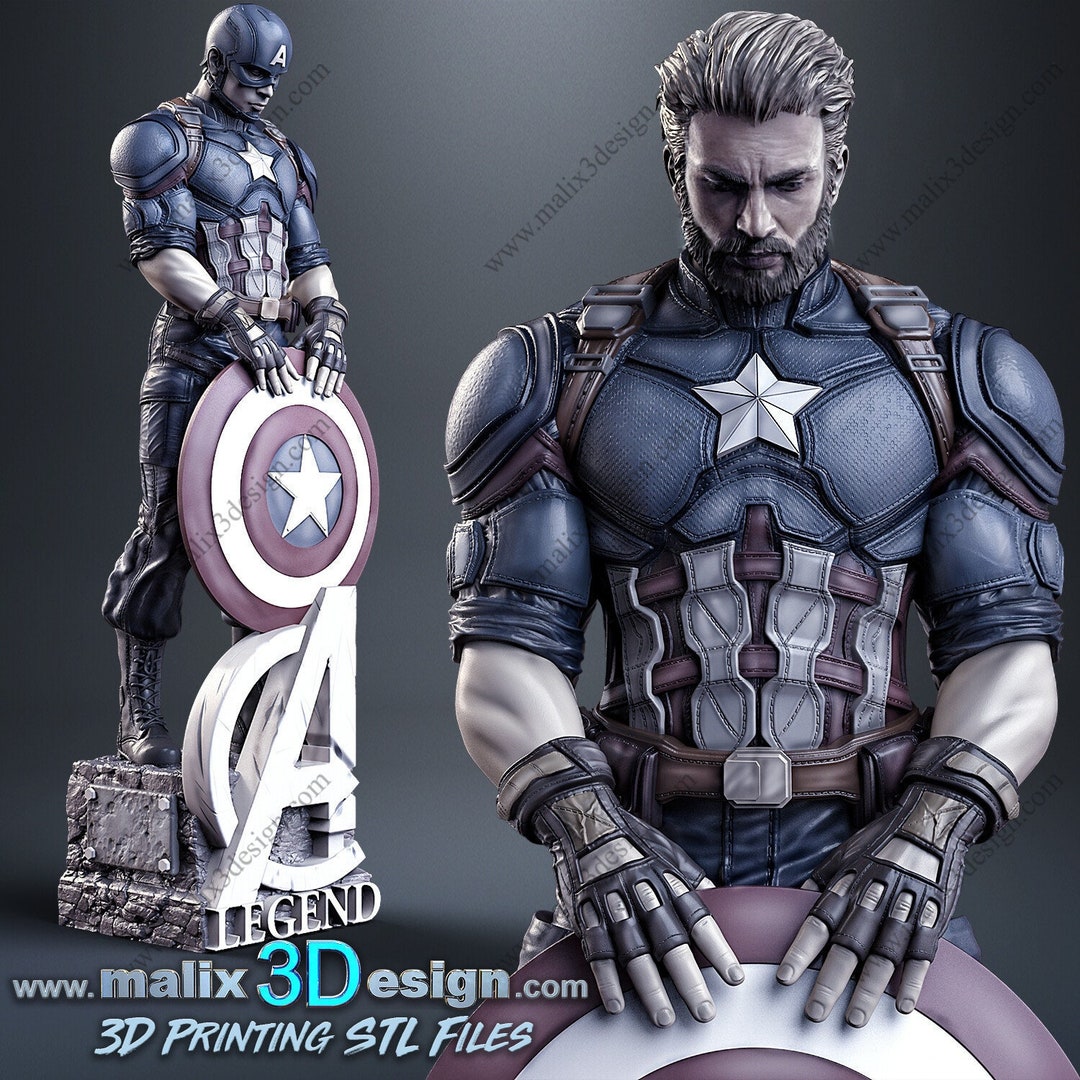 Sanix 3D Captain America Steve Rogers, Fan Art, Collector's Figure / 3D ...