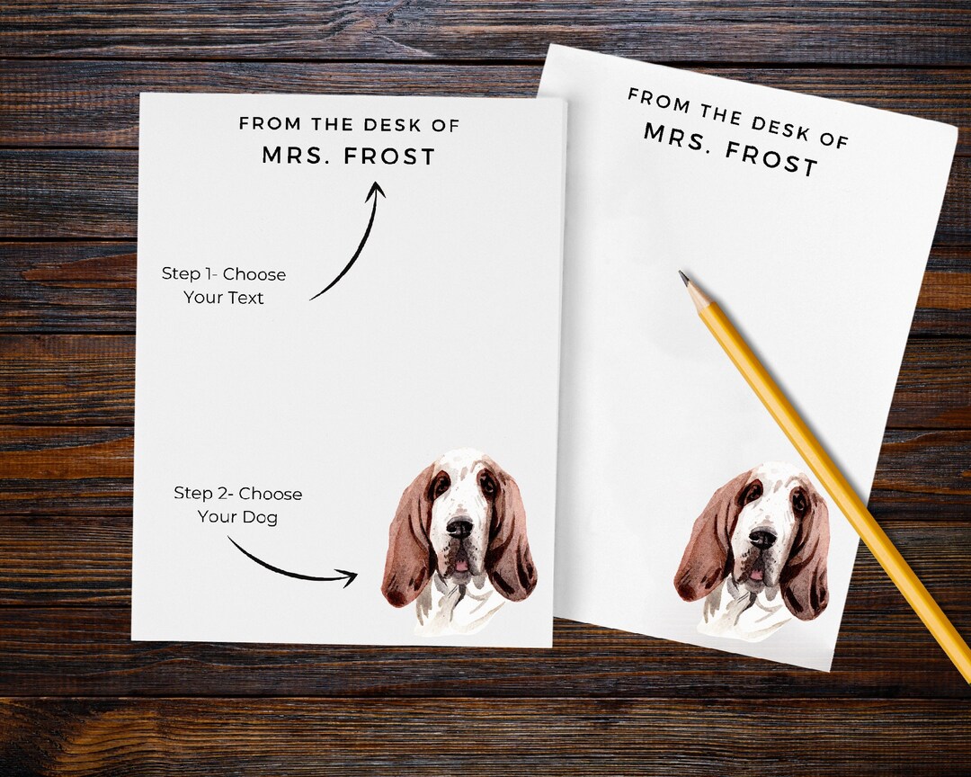 Personalized Dog Notepad, 'from the Desk Of', Custom Stationery Gift - Etsy