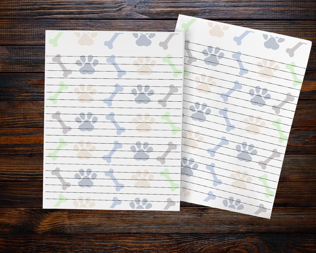 Dog Print Notepad, Dog Bone Theme, Kitchen Notepad, Gift for Dog Lover ...