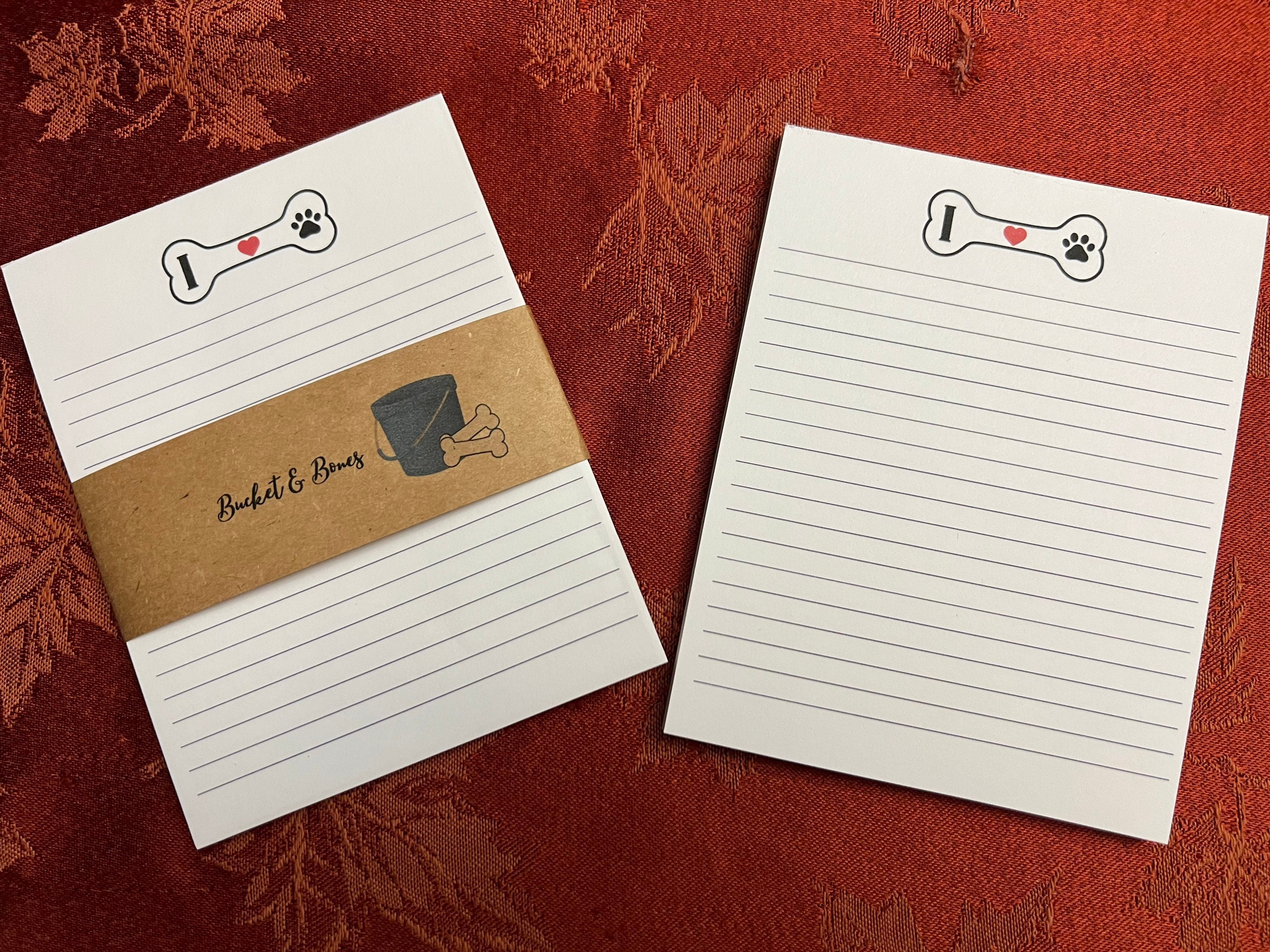 Paw Print Print Notepad I Love Dogs Cute Note Pad Dog - Etsy