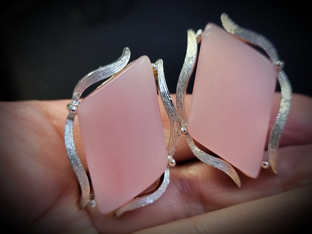 Pink Roumbos Clip on Earrings, Pink Clip on Earrings, Blush Pink ...