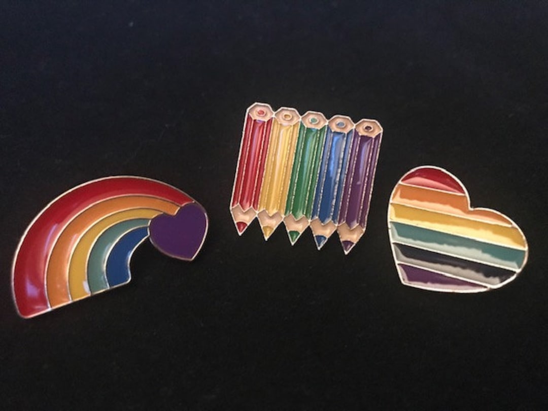 Lgbt Pins Small Biromantic Pin Badge Setrainbow Enamel Pin - Etsy