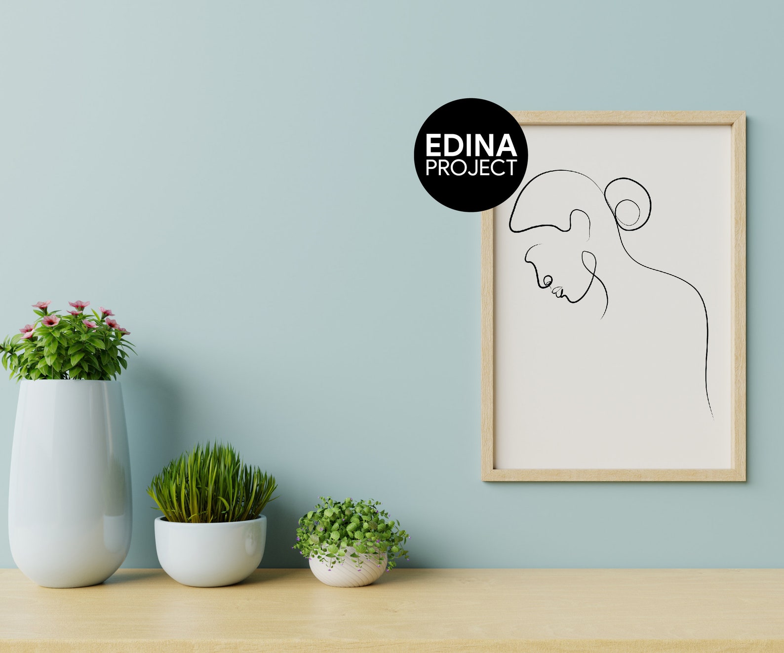 Women Lines Art Print, Female Line Art Illustration, Portrait Lady ...