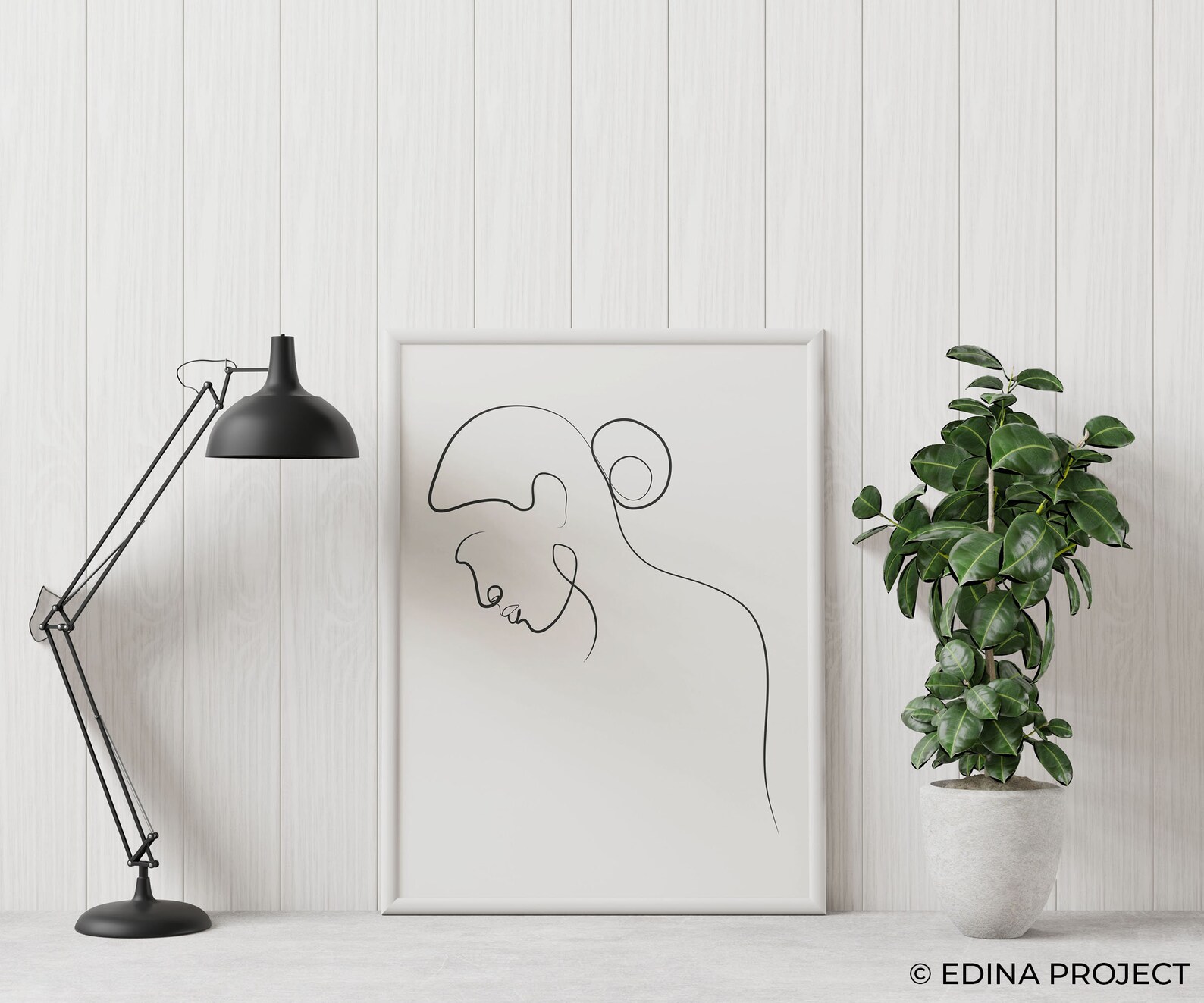 Women Lines Art Print, Female Line Art Illustration, Portrait Lady ...