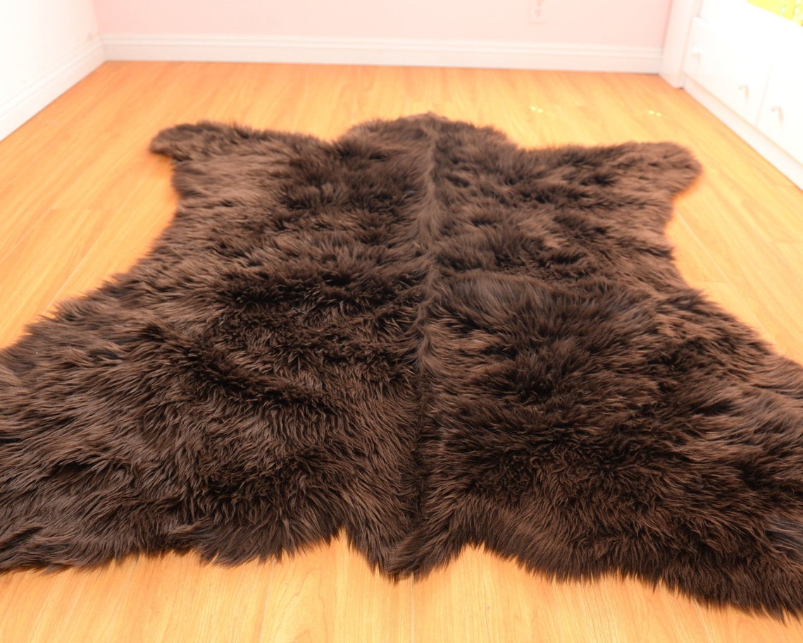California Grizzly Accent Bearskin Rug Synthetic Fur Accent Decors - Etsy