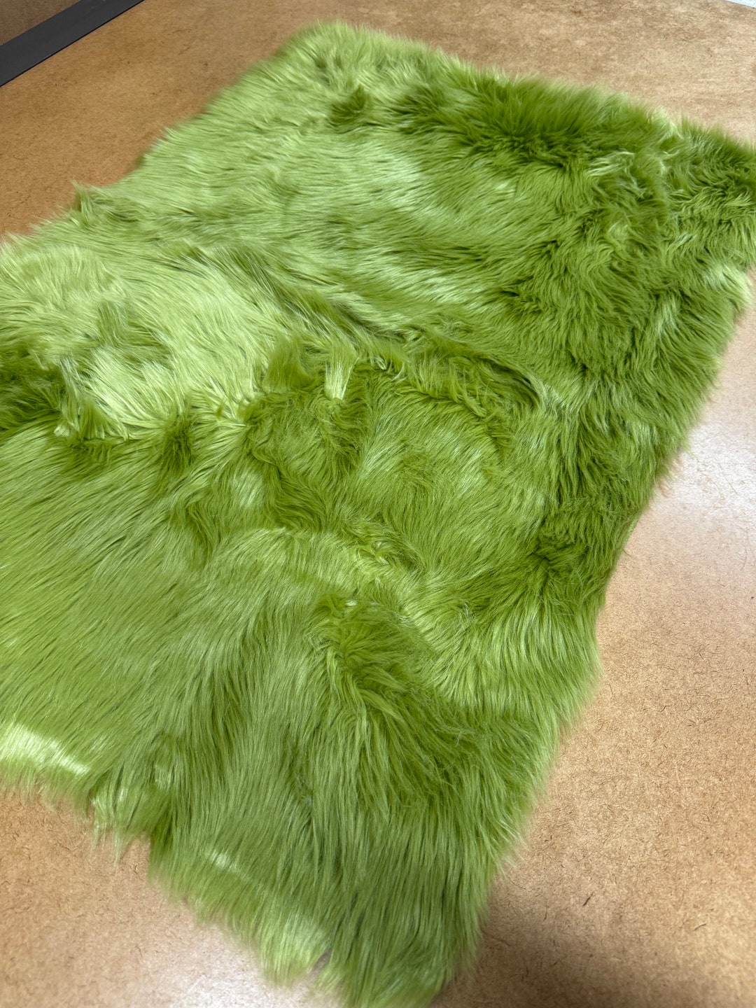 2x3 Olive Green Shaggy Faux Fur Rug Rectangle - Etsy