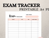 Exam Tracker Printable A4 Planner Inserts College Student - Etsy Canada
