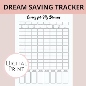 My Dream Savings, Savings Challenge, Saving Tracker Printable ...