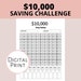 10000 Savings Challenge Tracker Printable, Financial Tracker, Money ...