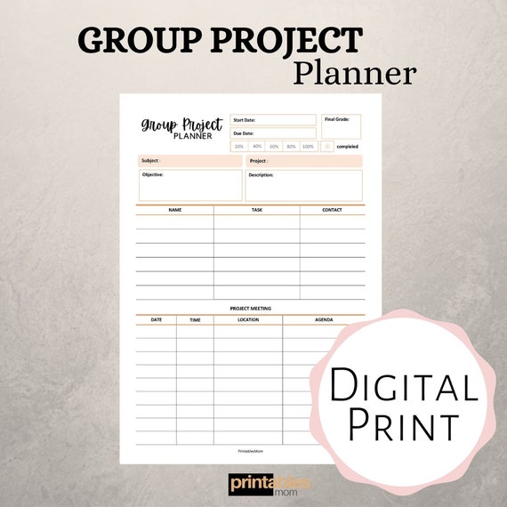 Group Project Planner Student Planner College Planner A4 - Etsy