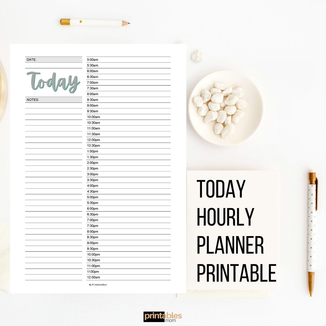 Half Hour Daily Planner Printable, One Week Planner, Daily Schedule ...