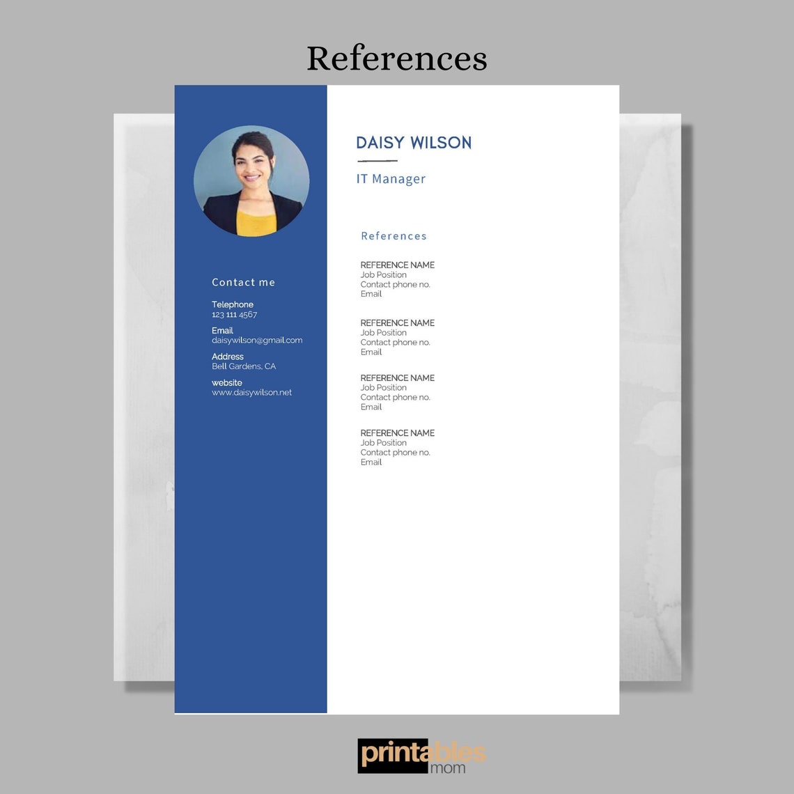 Professional CV Template for Word With Photo, Modern Resume Template ...