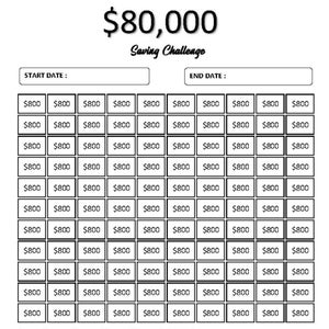 80000 Savings Challenge, 80K Challenge, House Saving Plan, Money Saving ...