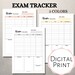 Exam Tracker Printable - A4 Planner Inserts, College Student Planner ...