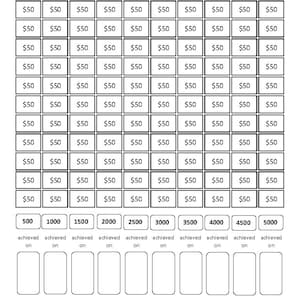 5000 Savings Challenge Tracker Printable, Travel Saving Tracker, Money ...