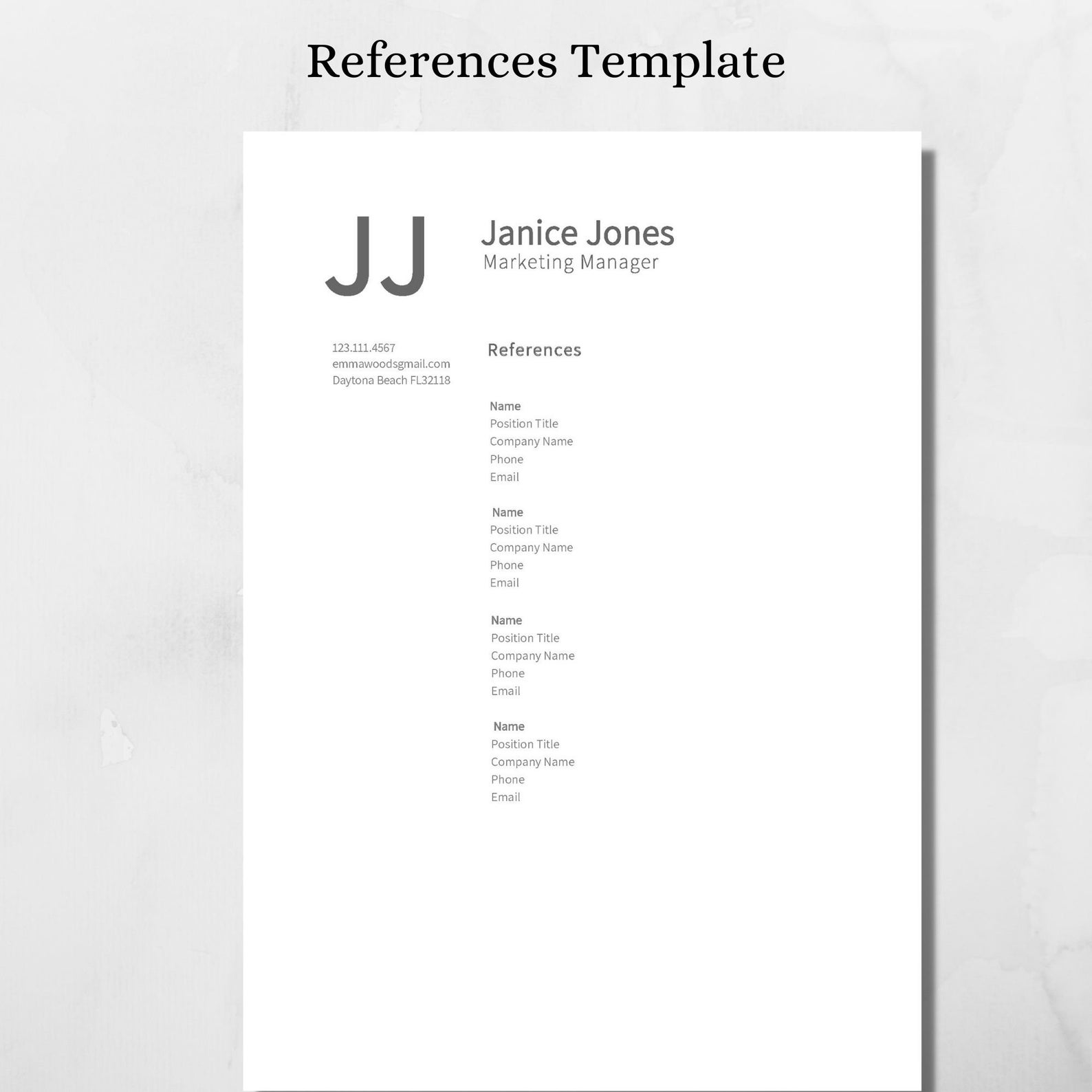 Simple Resume Template for Word, Modern Resume Template, Word CV ...