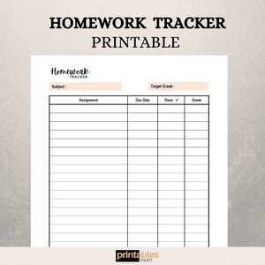 Homework and Grade Tracker Printable A4 Planner Inserts, College ...