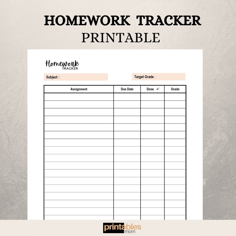 Homework and Grade Tracker Printable - A4 Planner Inserts, College ...