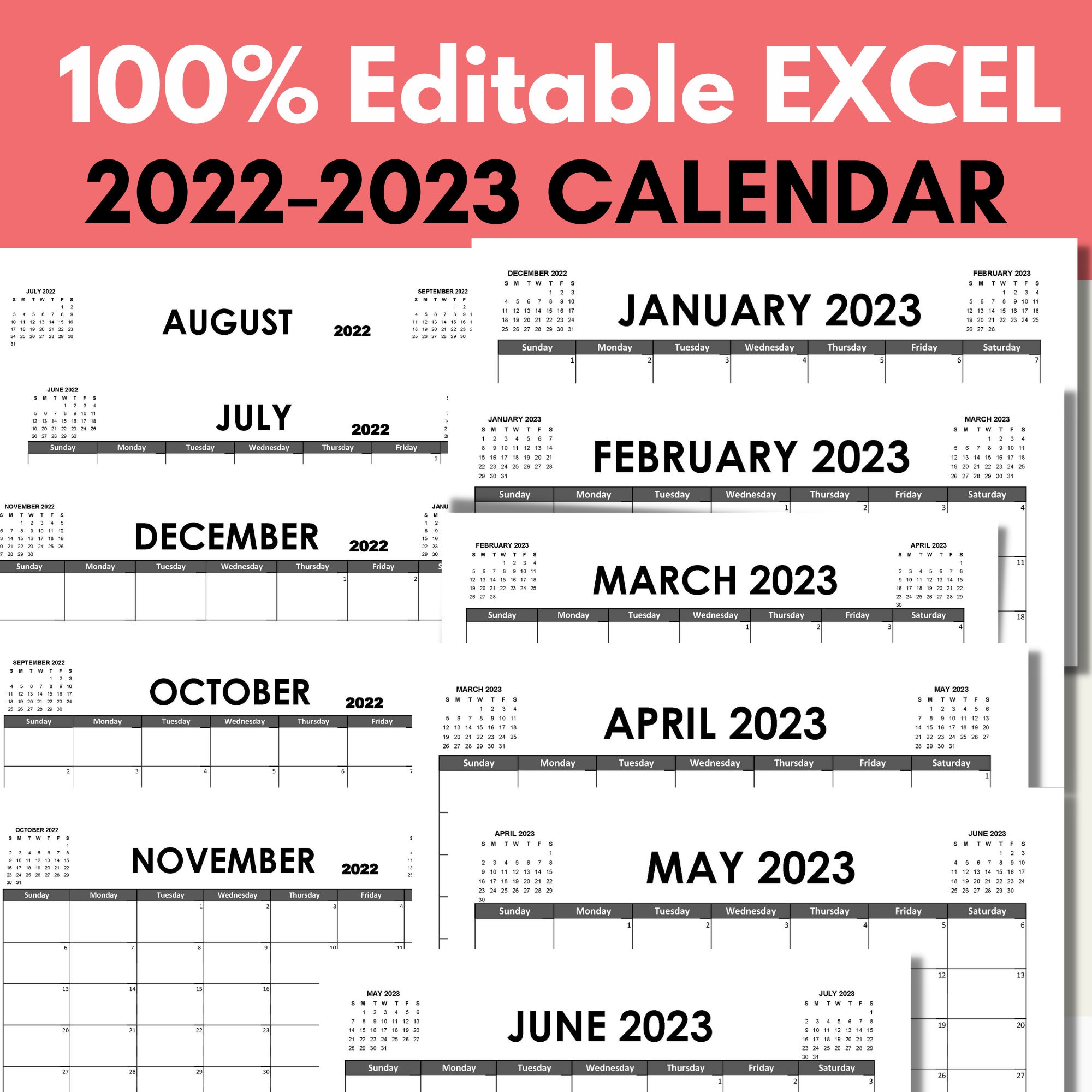 Free Excel Calendar Template 2022